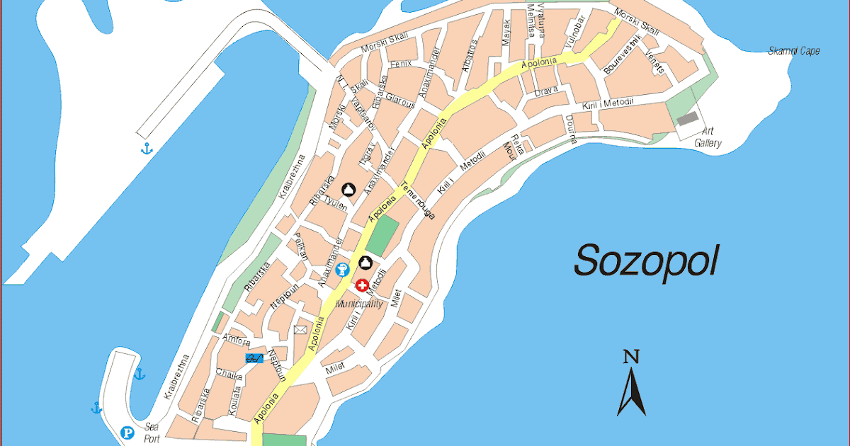 Sozopol - Bułgaria: Mapa Sozopola