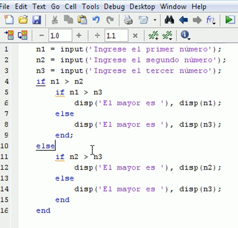Notas-udea-2015-1: EJEMPLOS DE ALGORITMOS ESTRUCTURAS EN MATLAB sema.6