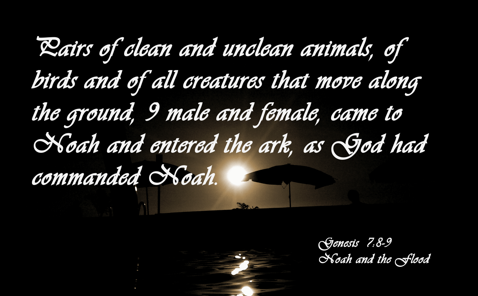 Genesis 7:8-9 Noah and the Flood - 1 million free pictures