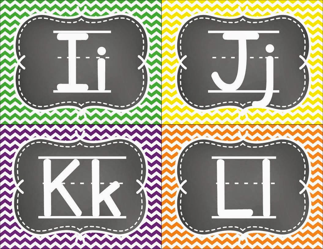 I Heart My Kinder Kids: ABC Word Wall Headers in Chevron & Chalkboard