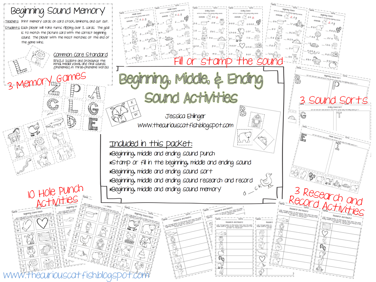 Beginning, Middle, and Ending Sound Activities - The Curious Catfish