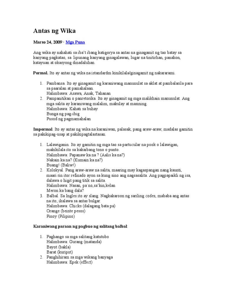 salitang balbal - philippin news collections