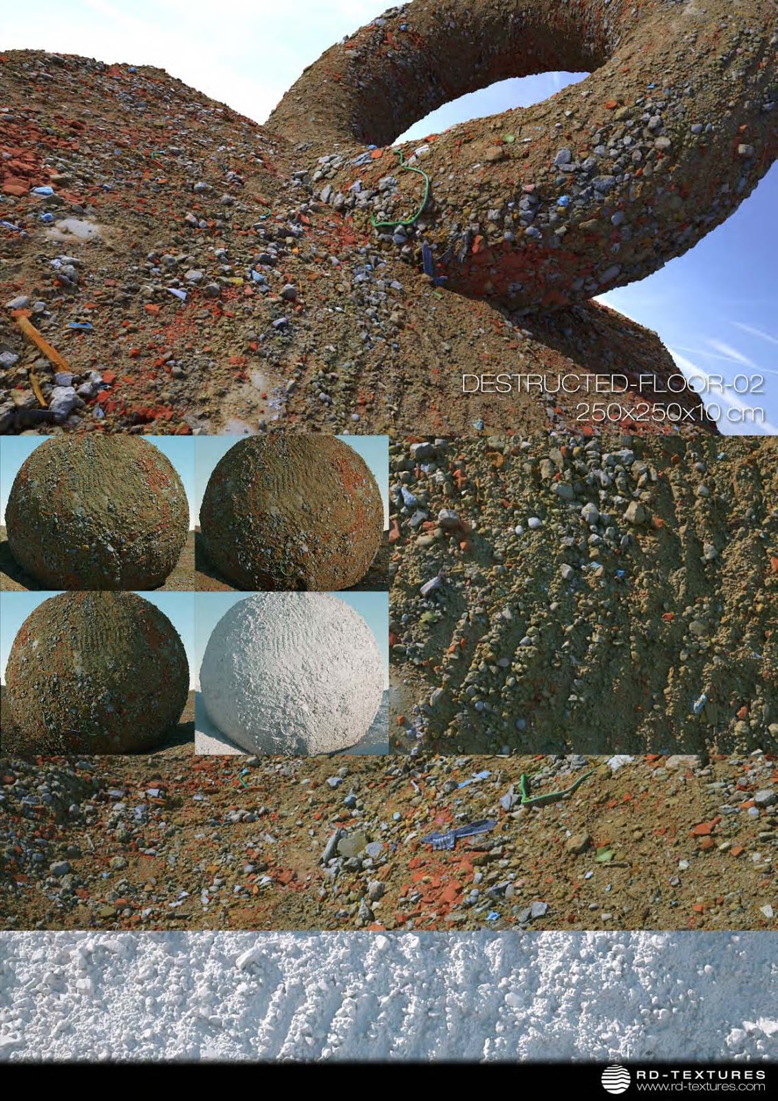 Real Displacement Textures | DESTRUCTED FLOORS Pack 01 | Computer ...