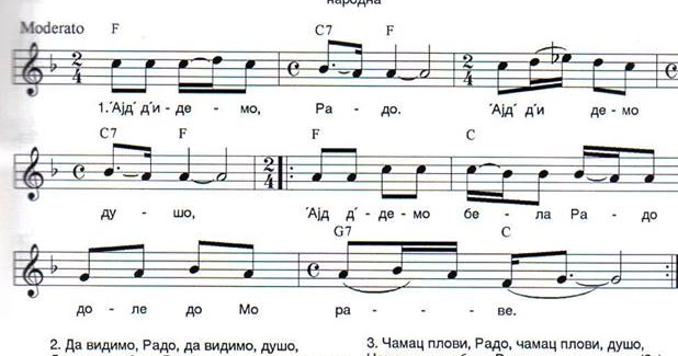 NOTE | DOMACE I STRANE: AJD D IDEMO RADO / BLAGO MENI I TEBI DEVOJKO ...