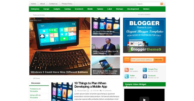 Resizable Responsive Blogger Template - HopeThemes