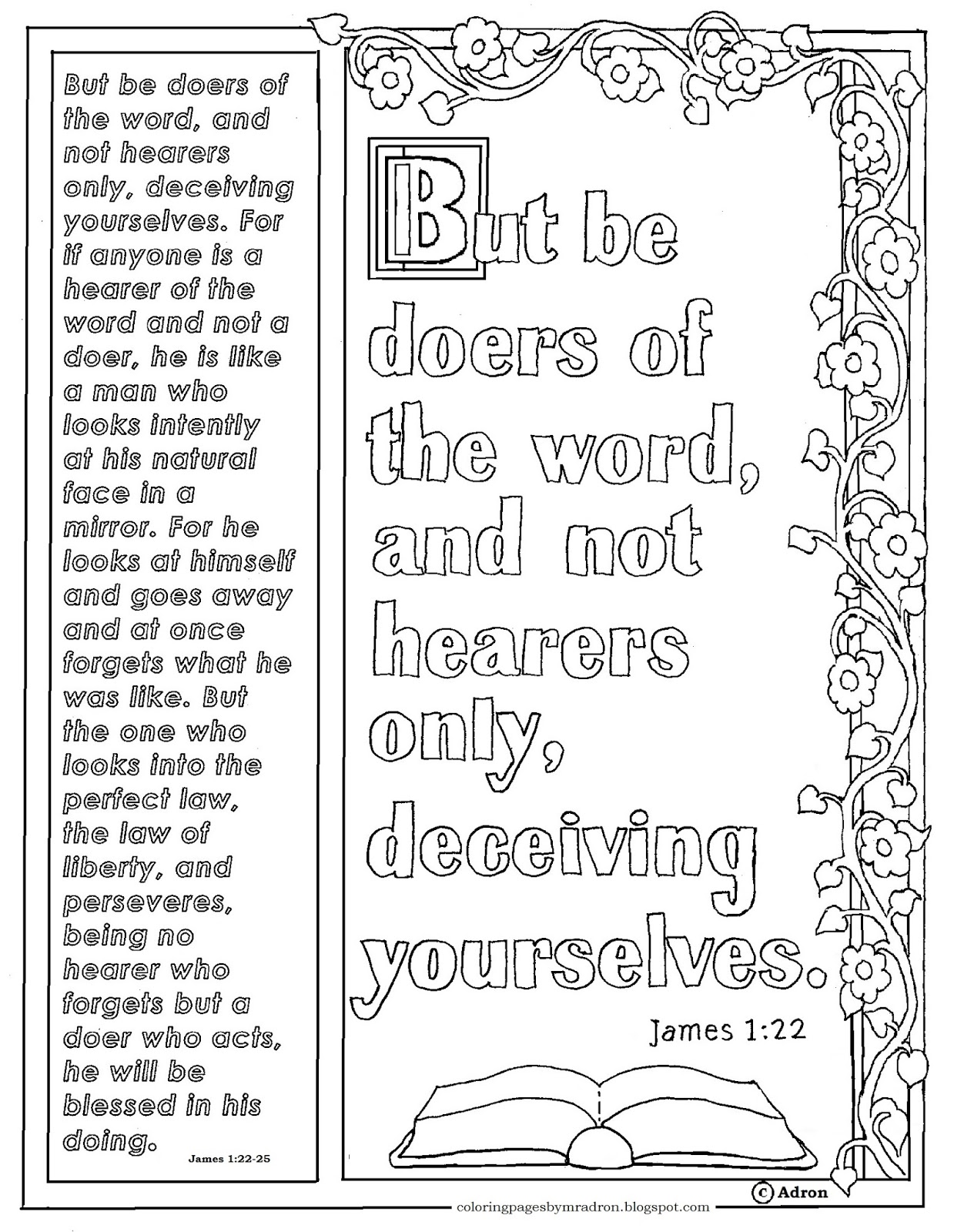 Coloring Pages for Kids by Mr. Adron: James 1:22 Print and Color Page ...