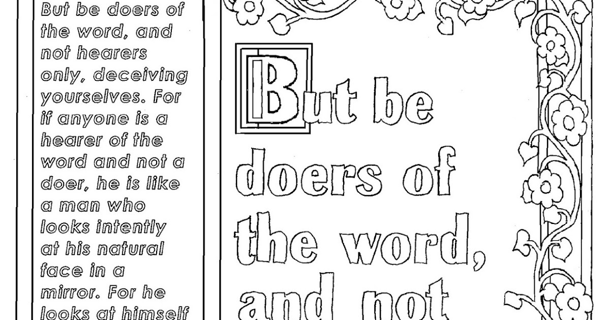 Coloring Pages for Kids by Mr. Adron: James 1:22 Print and Color Page ...