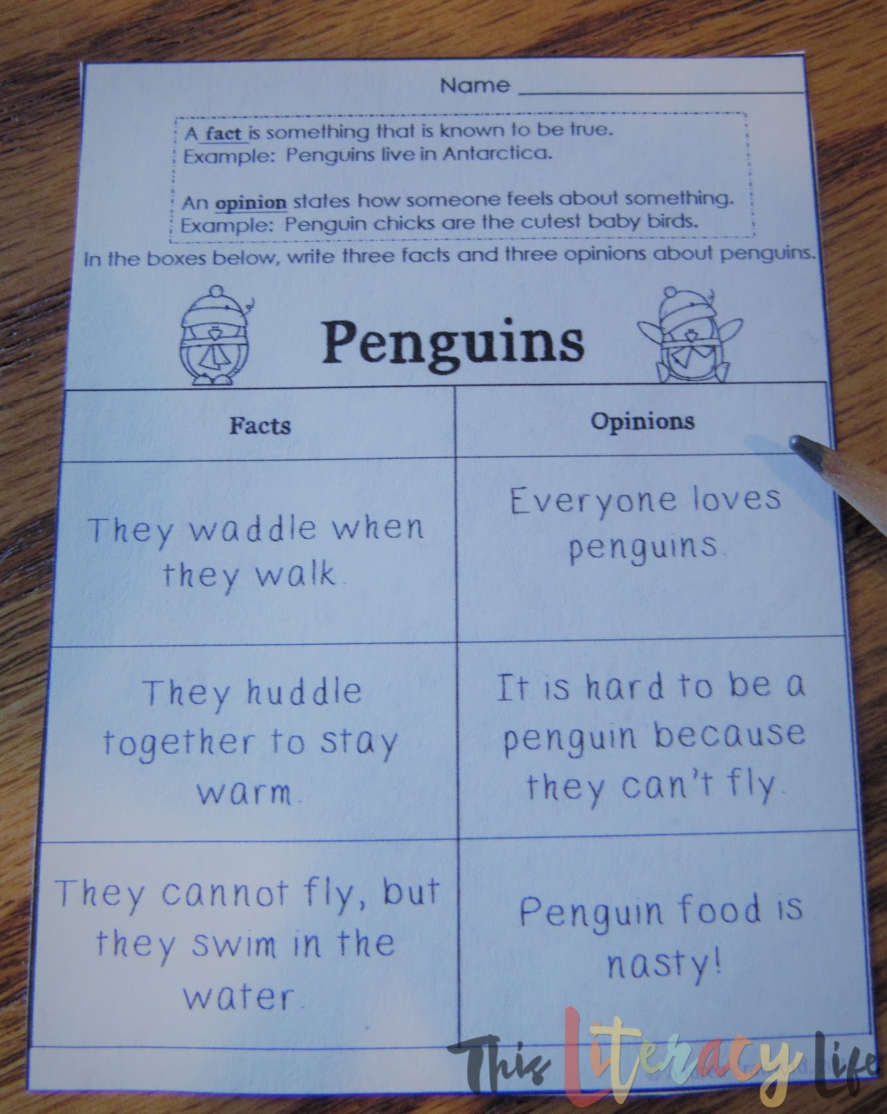 Fact vs. Opinion with Penguin Problems | This Literacy Life