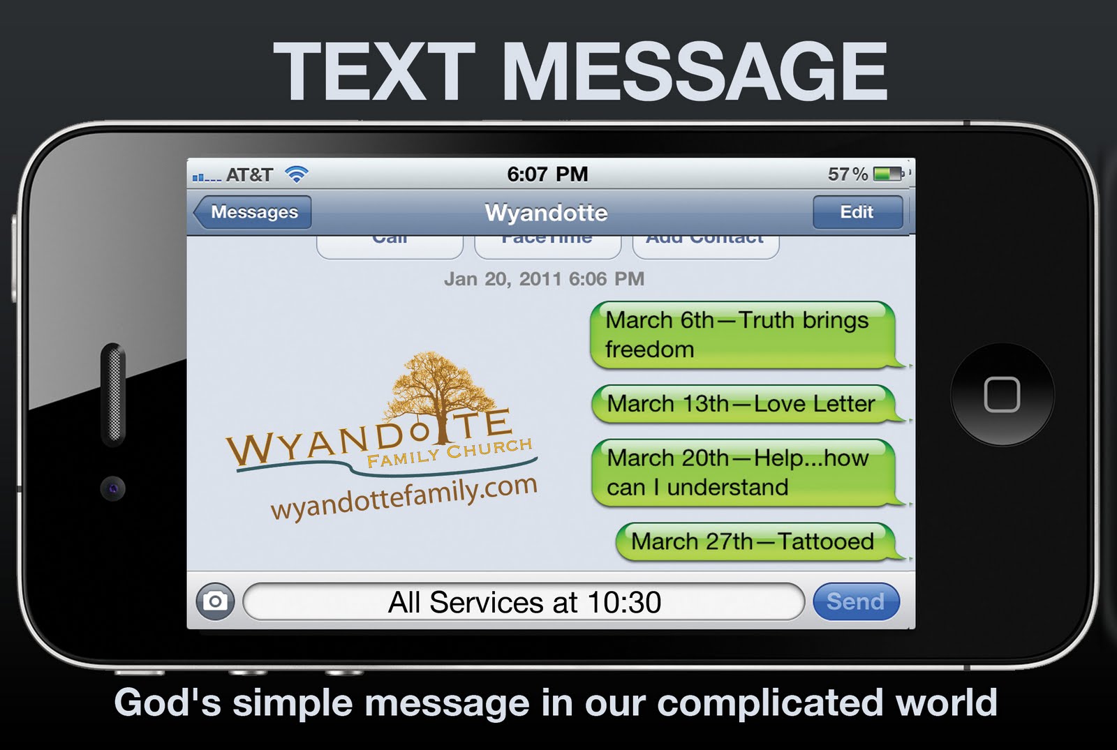 Wyandotte Family Church: Text Message: Divine Love Letter