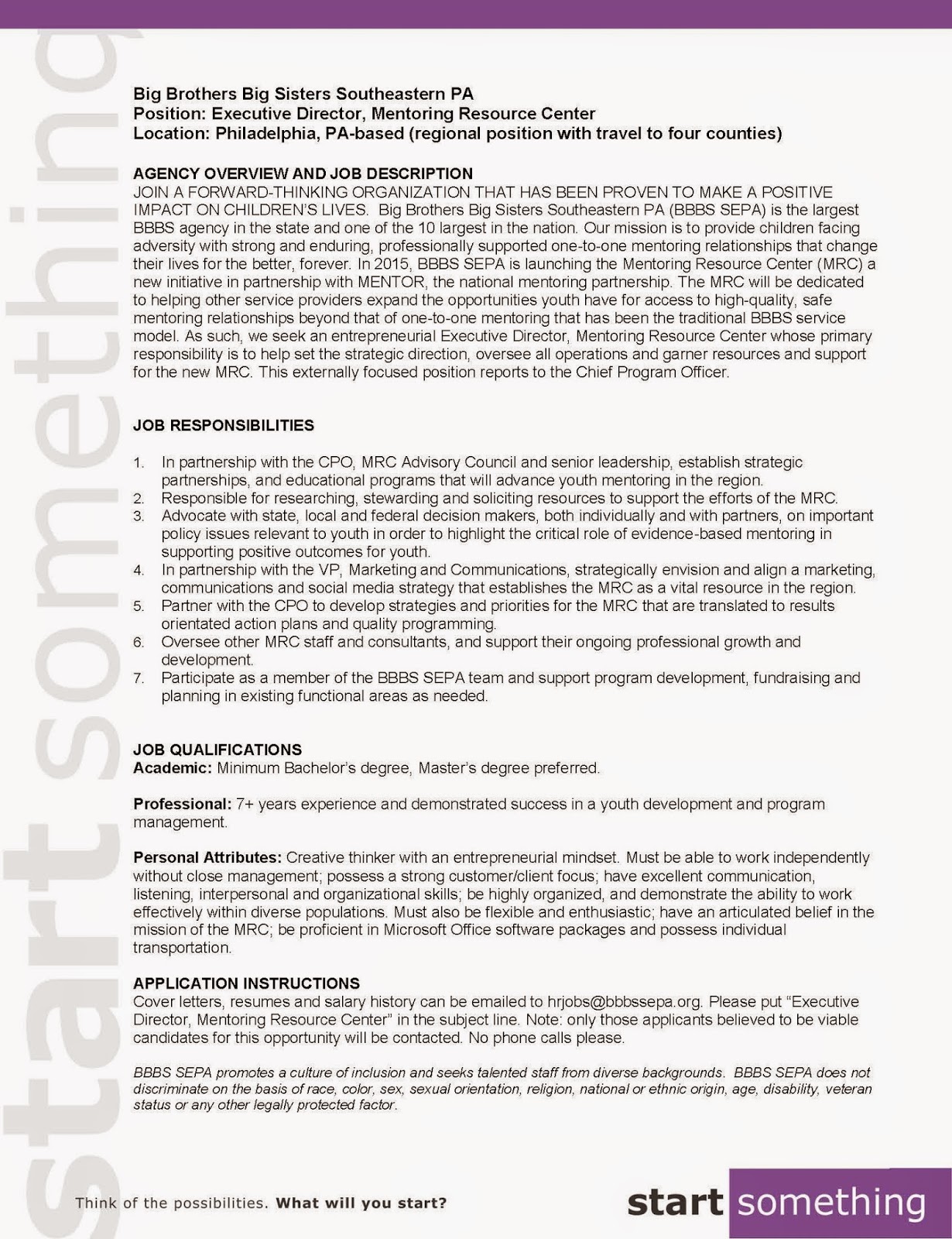 Fresh Start Outreach Ministry : Job Posting - Executive Director Fresh Start Outreach Ministry : Job Posting - Executive Director