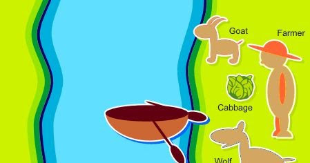 River Crossing : Farmer, Wolf, Goat and Cabbage Puzzle | Puzzles World