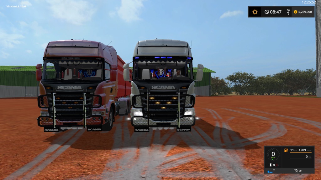 Farming Simulator Sul: SCANIA V8 HKL WITH RAIL TRAILER V1.0.2.0