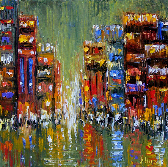 Debra Hurd Original Paintings AND Jazz Art: Abstract Cityscape art ...