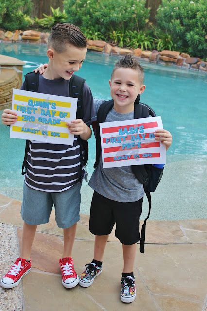 ThePoeFam: First Day of {3rd grade & Pre-K} School 2015