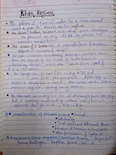 Handwritten Notes of DRAINAGE - chapter 3- class 11th- geography
