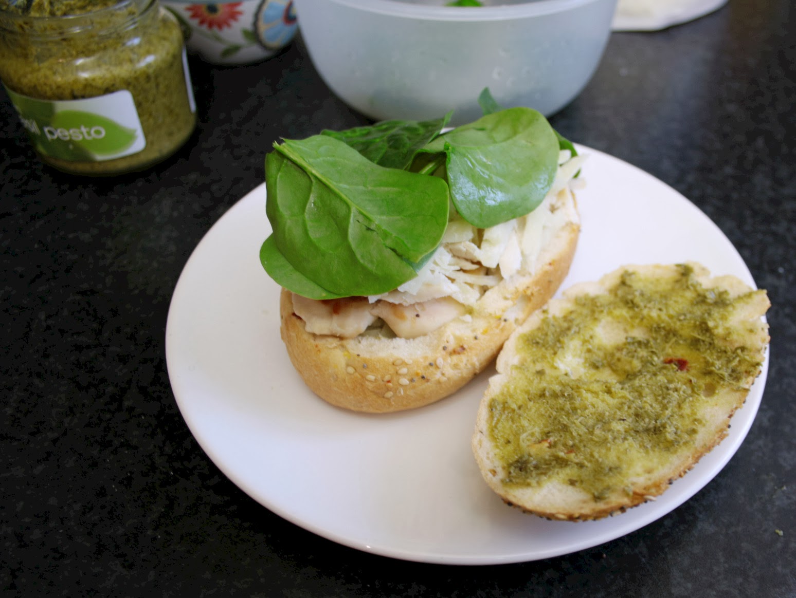 Pressed Chicken Pesto Sandwich