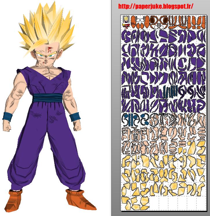 Life Size Super Saiyan Gohan Papercraft | Papercraft Paradise ...