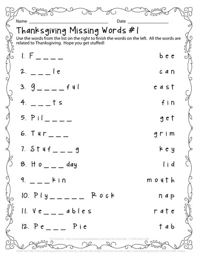 The Puzzle Den: Thanksgiving Puzzles