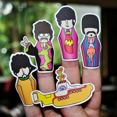 Printable Beatles Yellow Submarine Finger Puppets