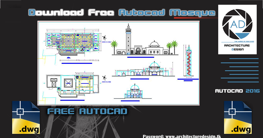Download Full Autocad Mosque Free Dwg - Architecture Design | sketchup ...