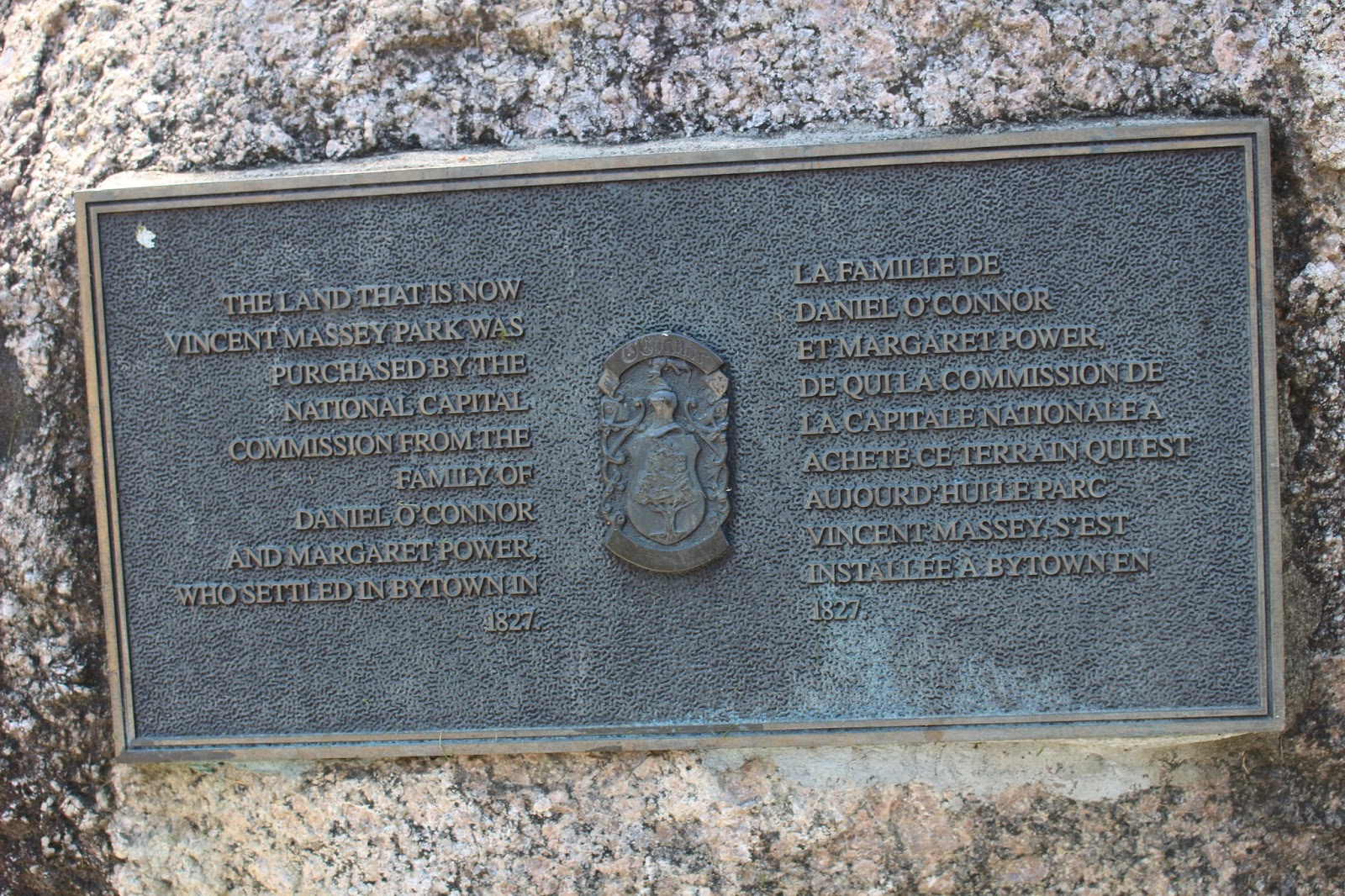 Memorials in Ottawa: Vincent Massey Park Plaque