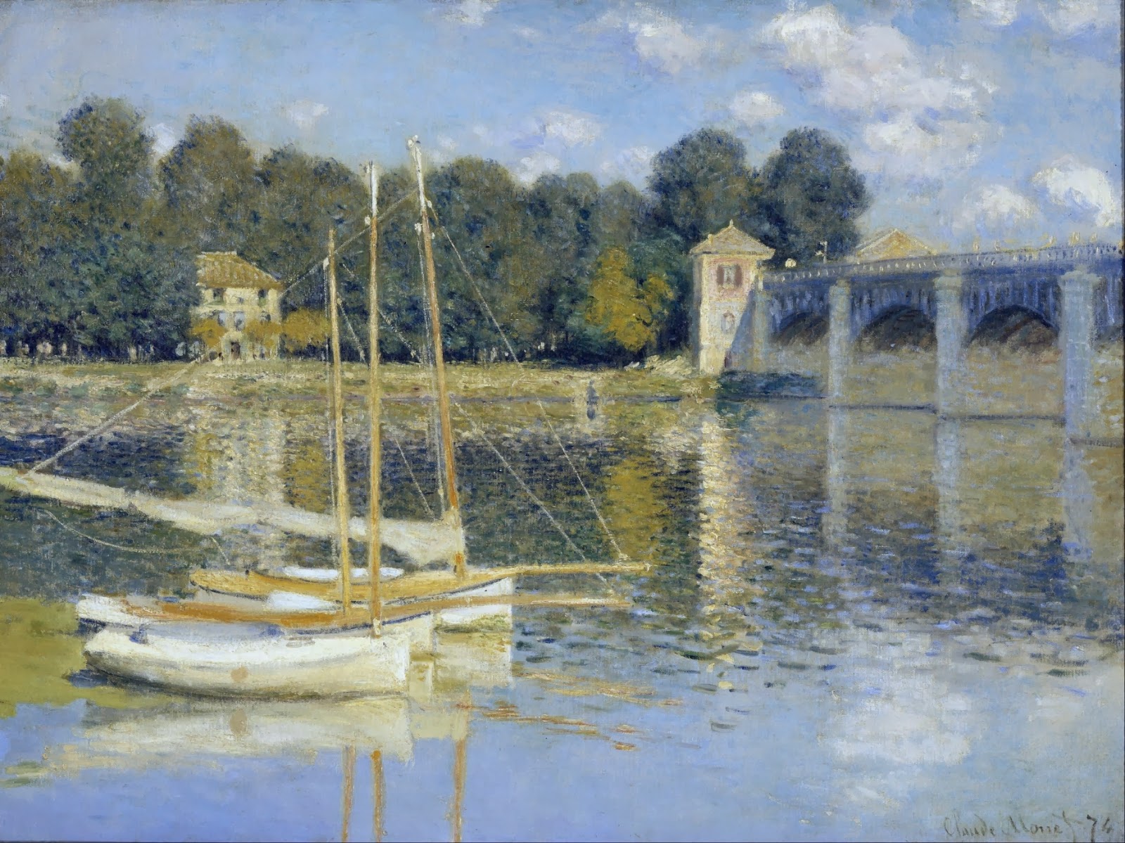 The Bridge at Argenteuil 1884 Claude Monet ~ High resolution Art photos ...