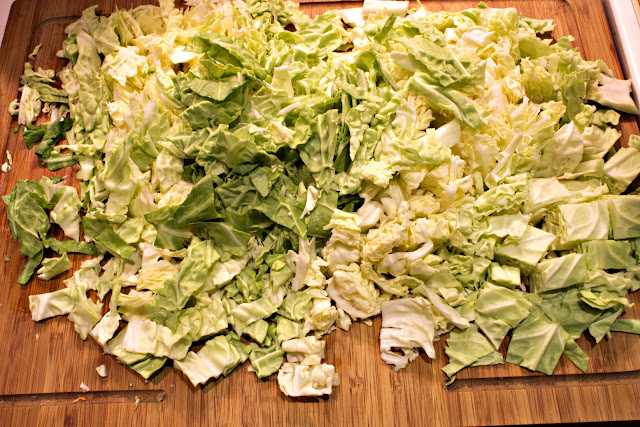 Cocina, mesa y mantel: Repollo con ajo y pimentón