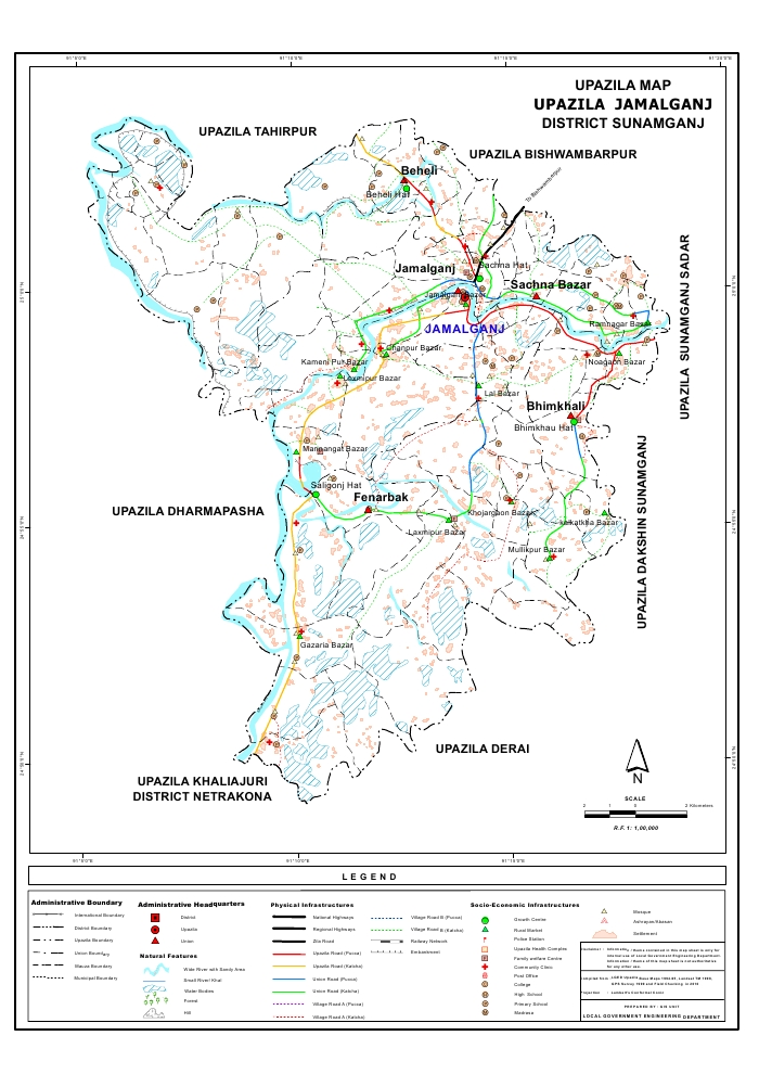 Mouza & Land Use Maps of Jamalganj Upazila, Sunamganj, Bangladesh ...