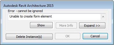RevitCat: Unable to Create Form Element in Revit Massing Environment