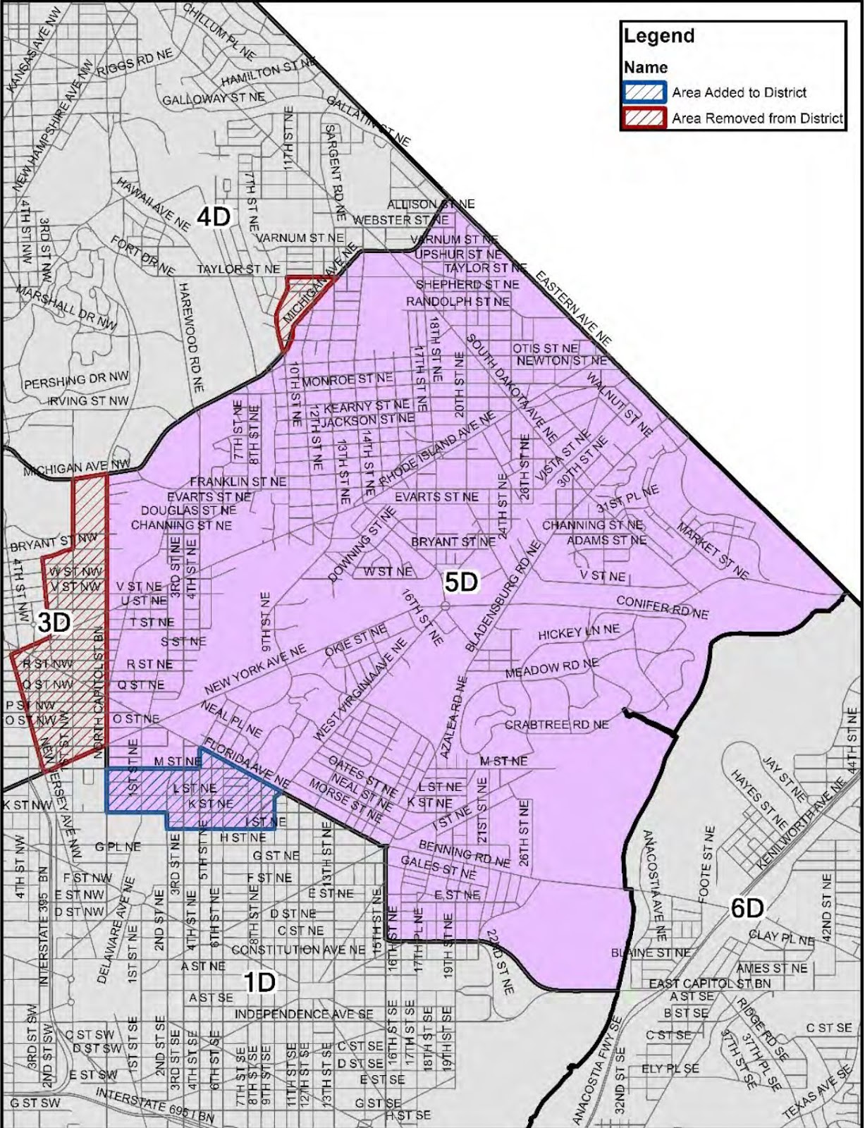 bloomingdale: map of the new MPD Fifth District (which has not happened ...