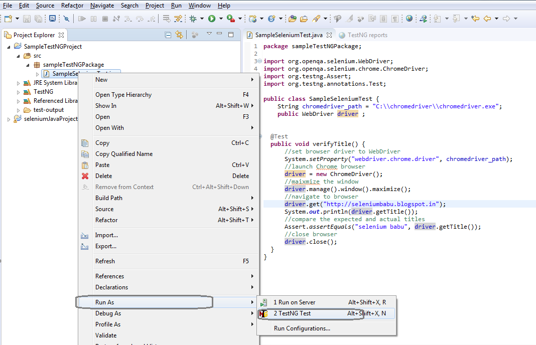 QABABUWORKS: Writing first Selenium test case with TestNG QABABUWORKS: Writing first Selenium test case with TestNG