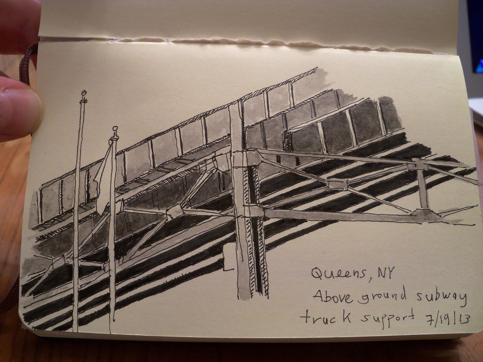 Sketches: Home and Away: Queens: Elevated Subway Track Support Structure