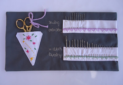 Stitch of Love: Daisy embroidered needle case