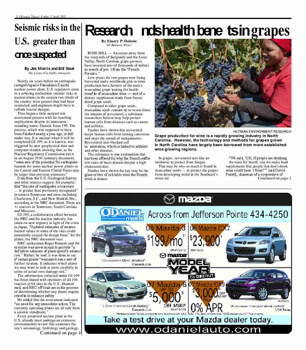 Sarah Ann Thompson: Newspaper Tabloid Layout