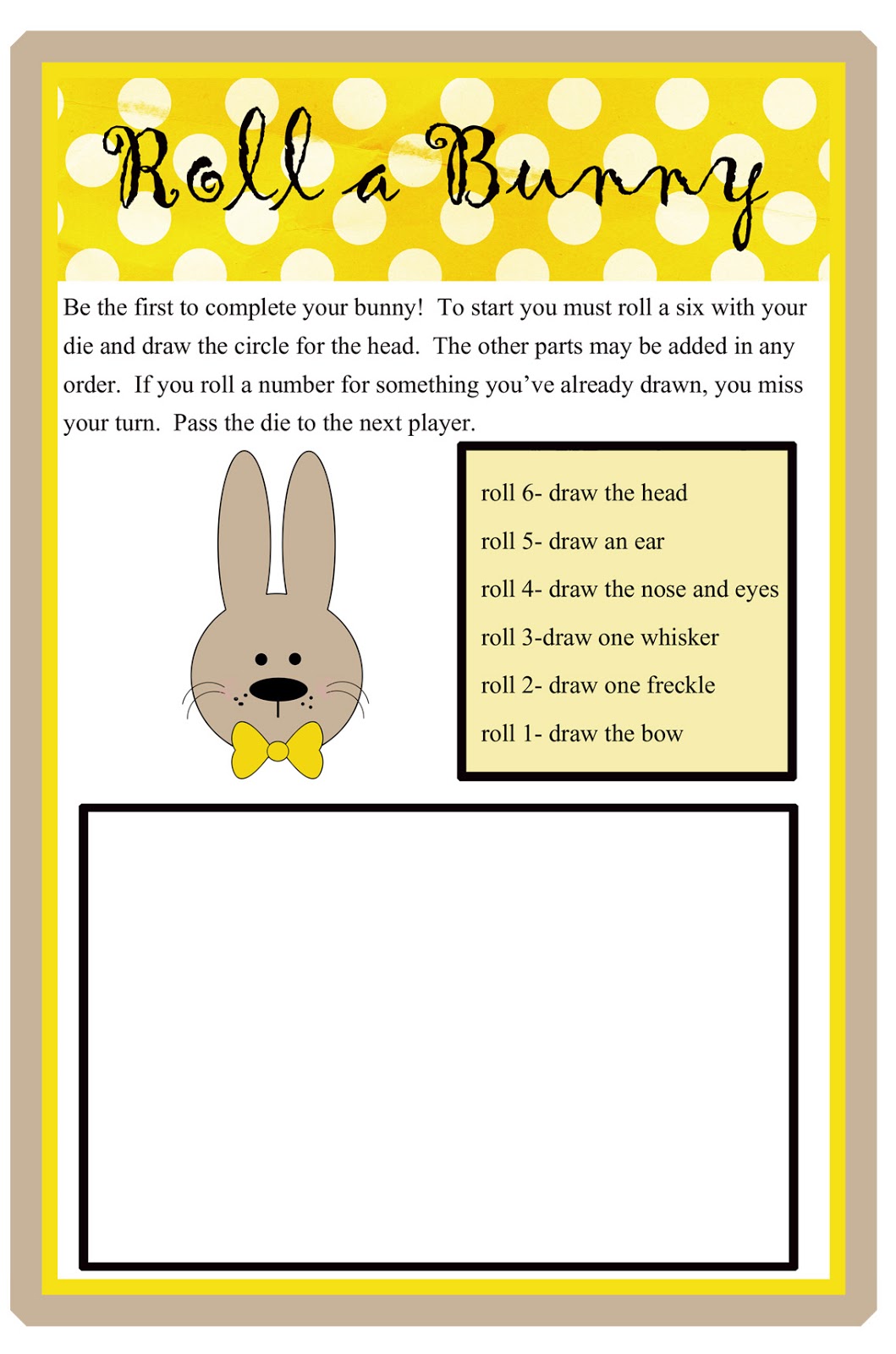 like a pretty petunia: [Easter] Roll A Bunny Dice Game