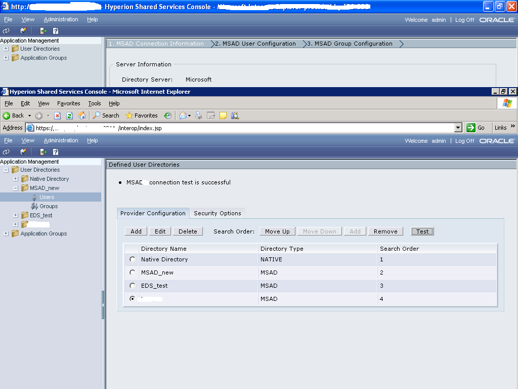 A Page in a Hyperion Book...: Shared Services MSAD Configuration setup