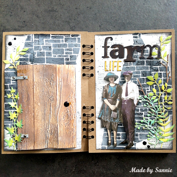 Farm Life art journal spread with video tutorial ~ Made by Sannie