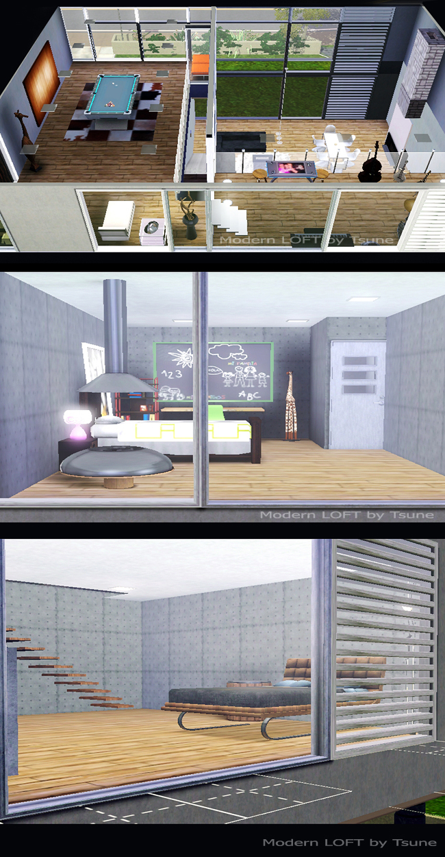 Koalafolio sims3 House : [LIVING DESIGN] MODERN-LOFT HOUSE THE SIMS 3