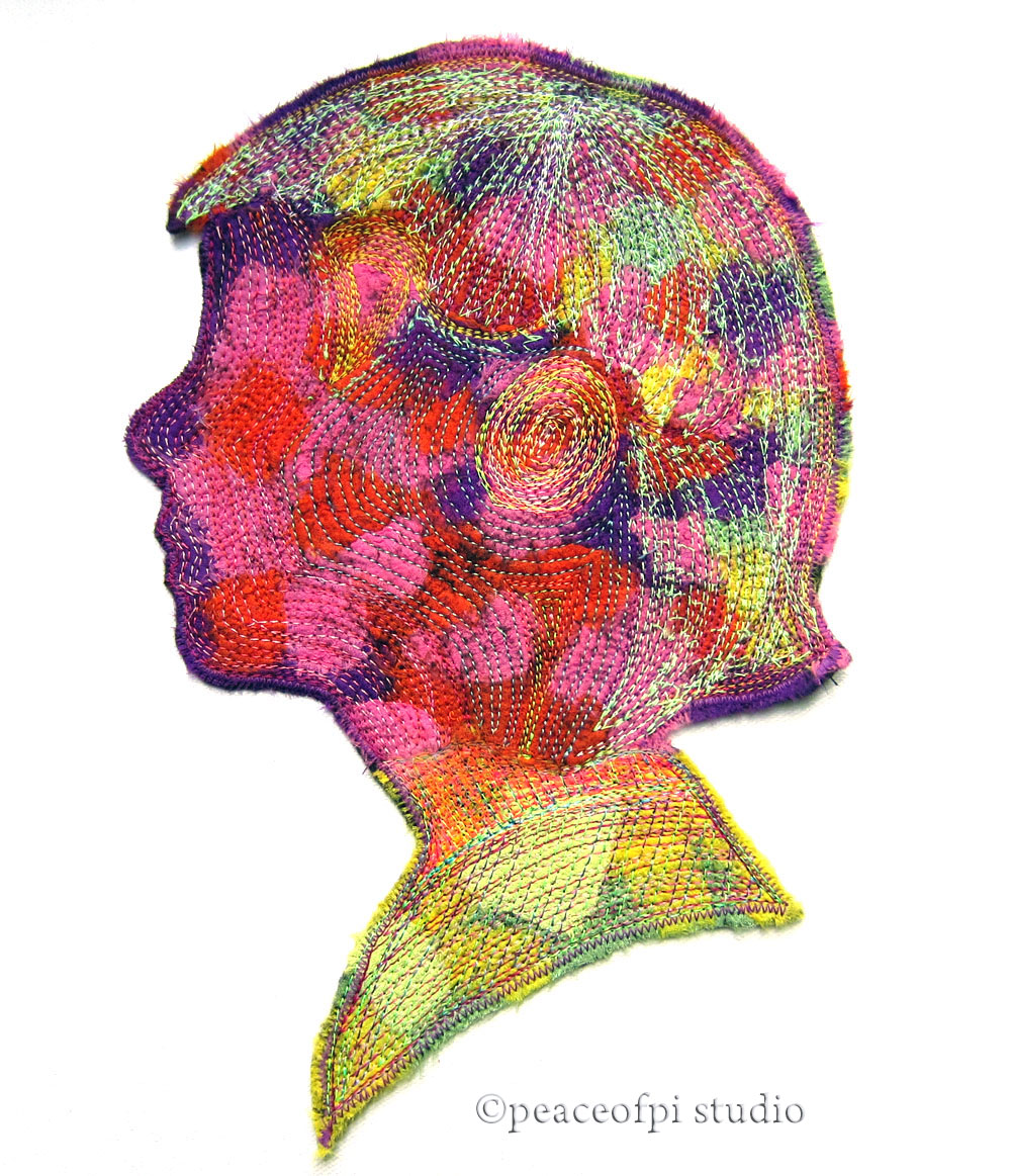 peaceofpi studio: Girl Silhouette Thread Art Profile