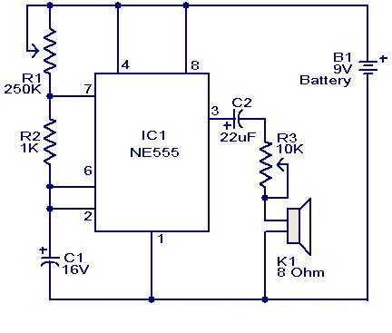 Metronome Generator Circuit using NE555 |AUDIO AMPLIFIER SCHEMATIC CIRCUITS PICTURE