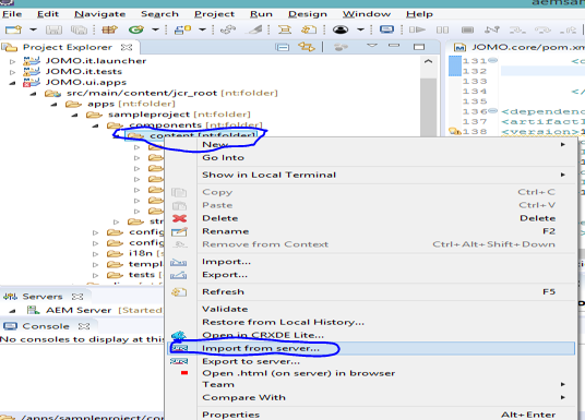 AEM/CQ5 : How to sync content,components and templates...etc files from ...