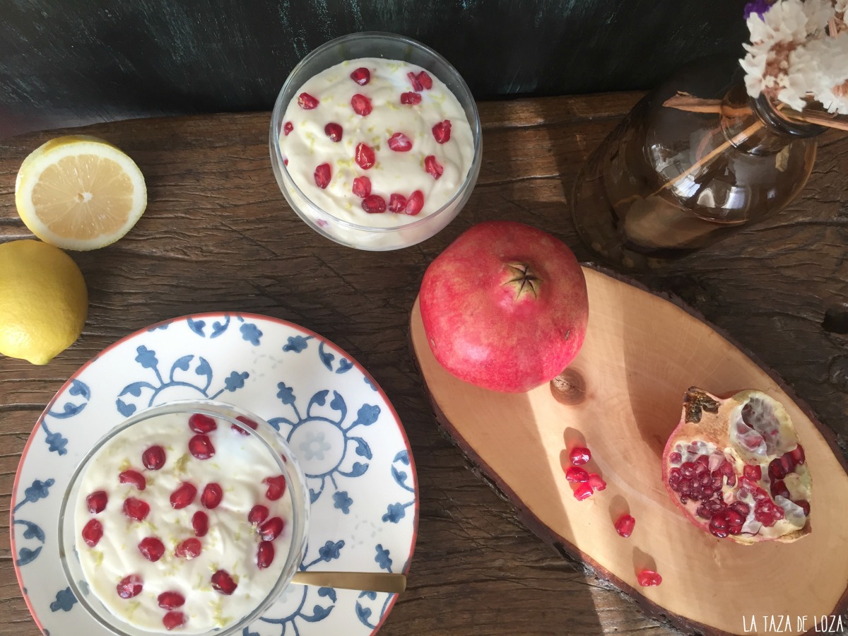 Copa de cremoso de limón y granadas | La Taza de Loza