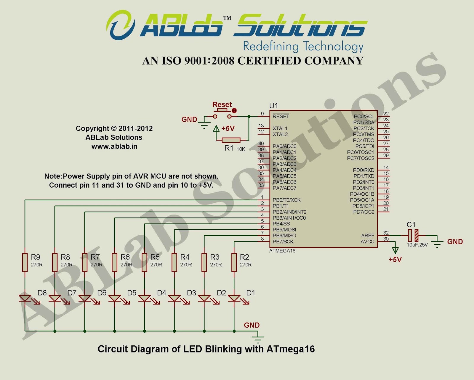 LED Projects using AVR ATmega16 Microcontroller for Beginners