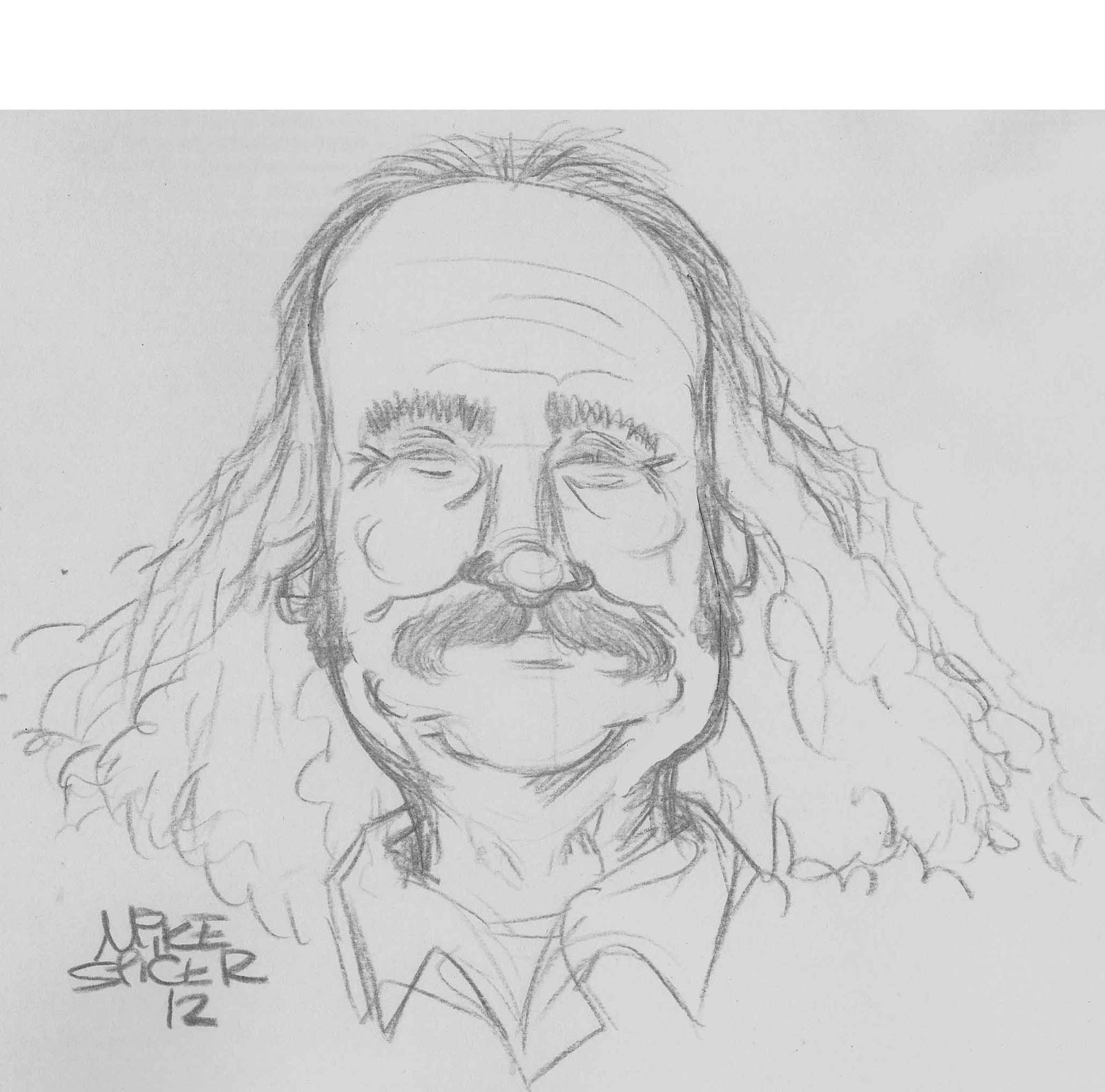 Mike Spicer Cartoonist / Caricaturist.: David Crosby. Pencil.