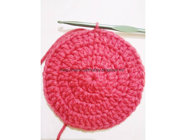 Raji's Craft Hobby: How to Make a Flat Single Crochet Circle