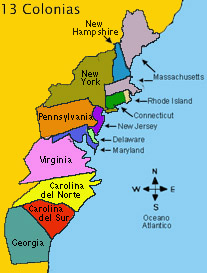 Independencia de Estados Unidos: 13 colonias