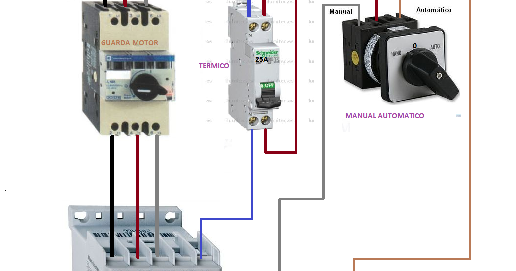 motor bomba manual automatico ~ Esquemas eléctricos