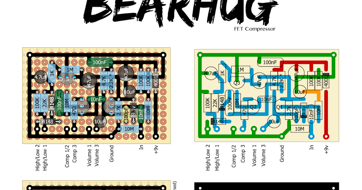 Perf and PCB Effects Layouts: Bearhug FET Compressor