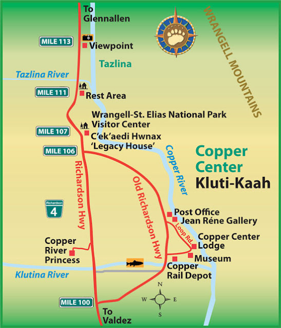 Maps of Alaska Roads By Bearfoot Guides: Map Of Copper Center, Alaska