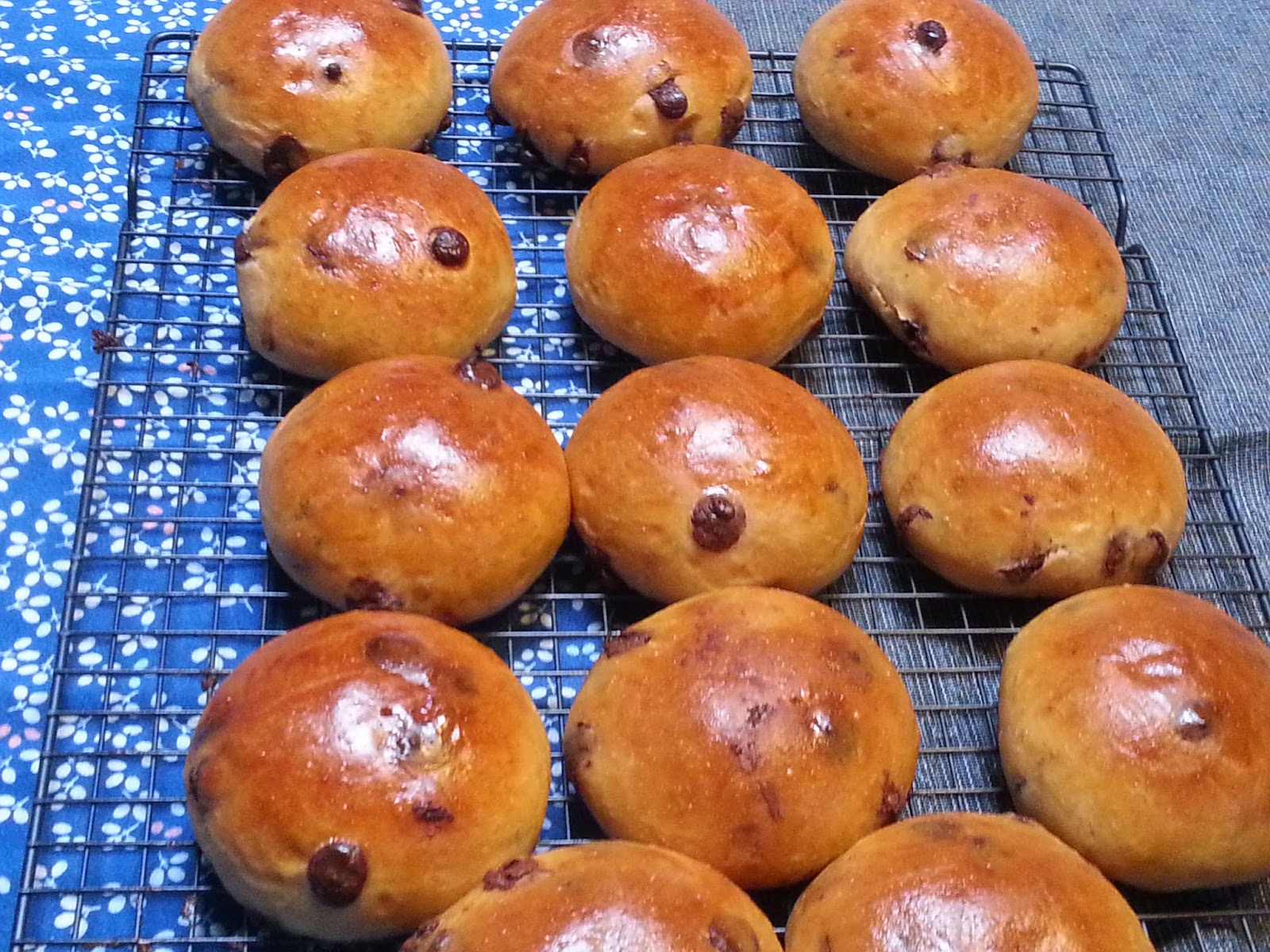 Pat's Kitchen Journal: Chocolate Chip buns ( Dan Lepard)